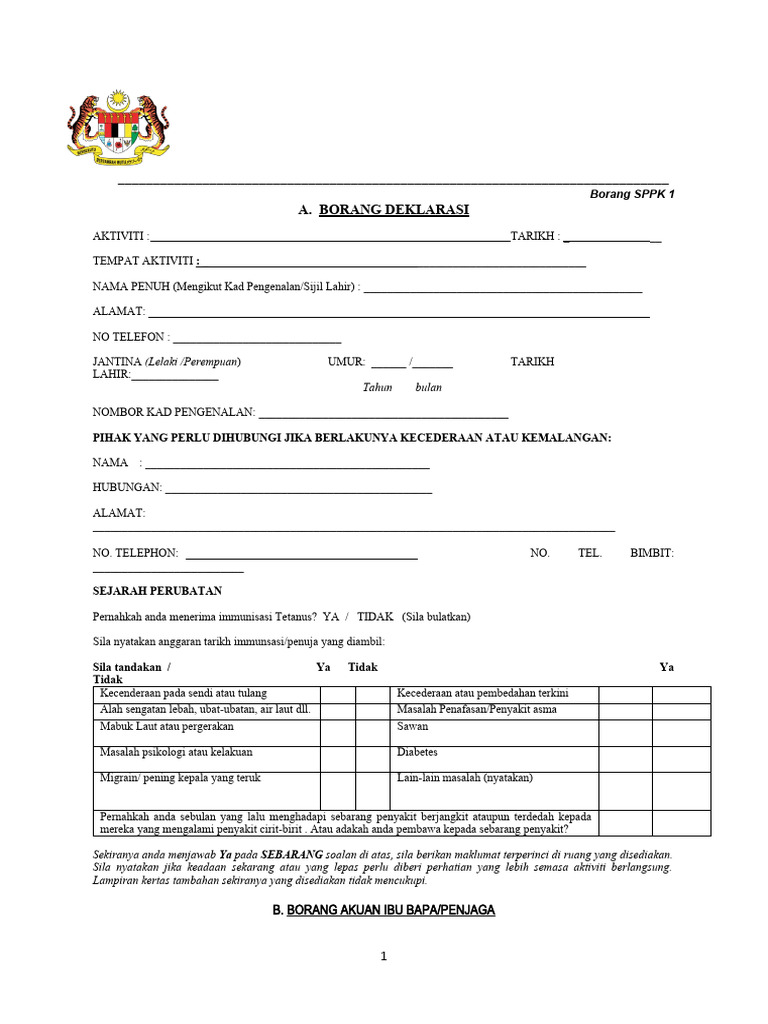 Borang Deklarasi UMUM | PDF