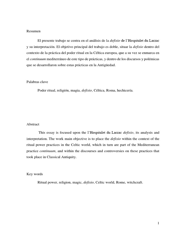 Análisis de la Defixio de l'Hospitalet | PDF | imperio Romano | Arqueología