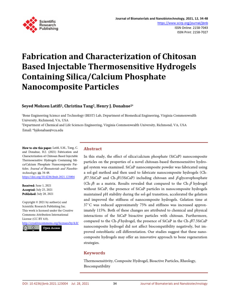 JBNB 2021072716241220 | PDF | Gel | Nanocomposite