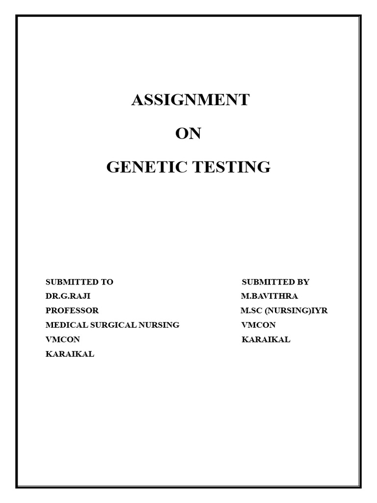 Genetic Testing | PDF | Genetic Disorder | Genetics