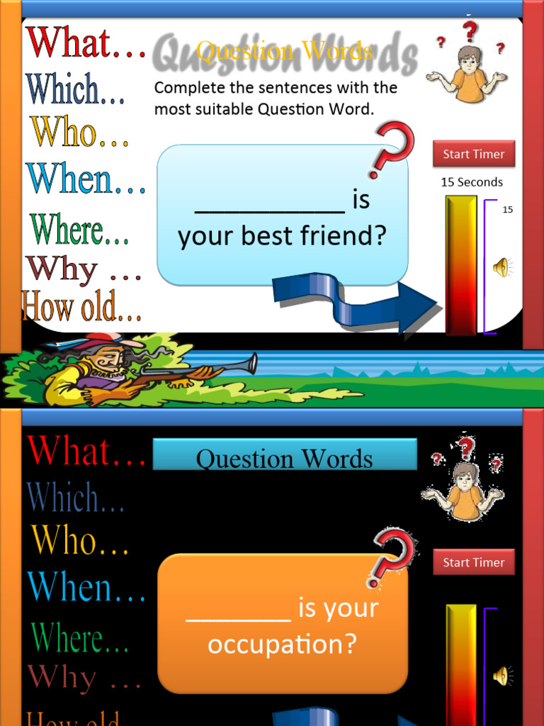 Question Words Exercises | PDF | Self-Improvement