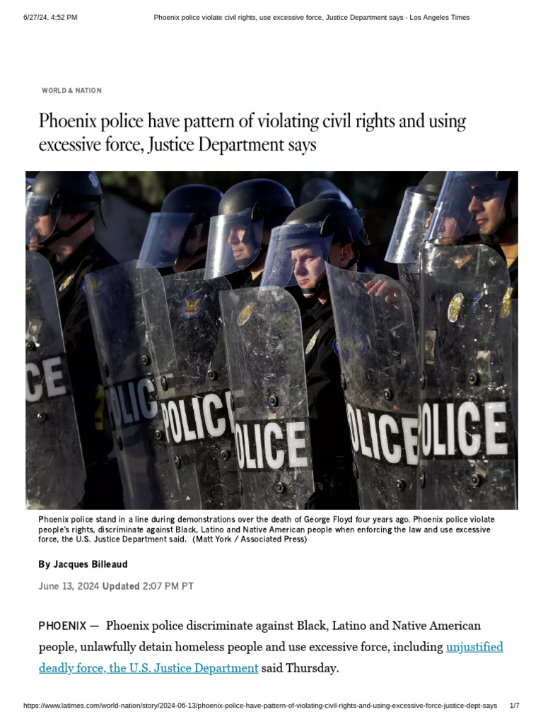 Phoenix Police Civil Rights Violations Report | PDF | Police | Police ...