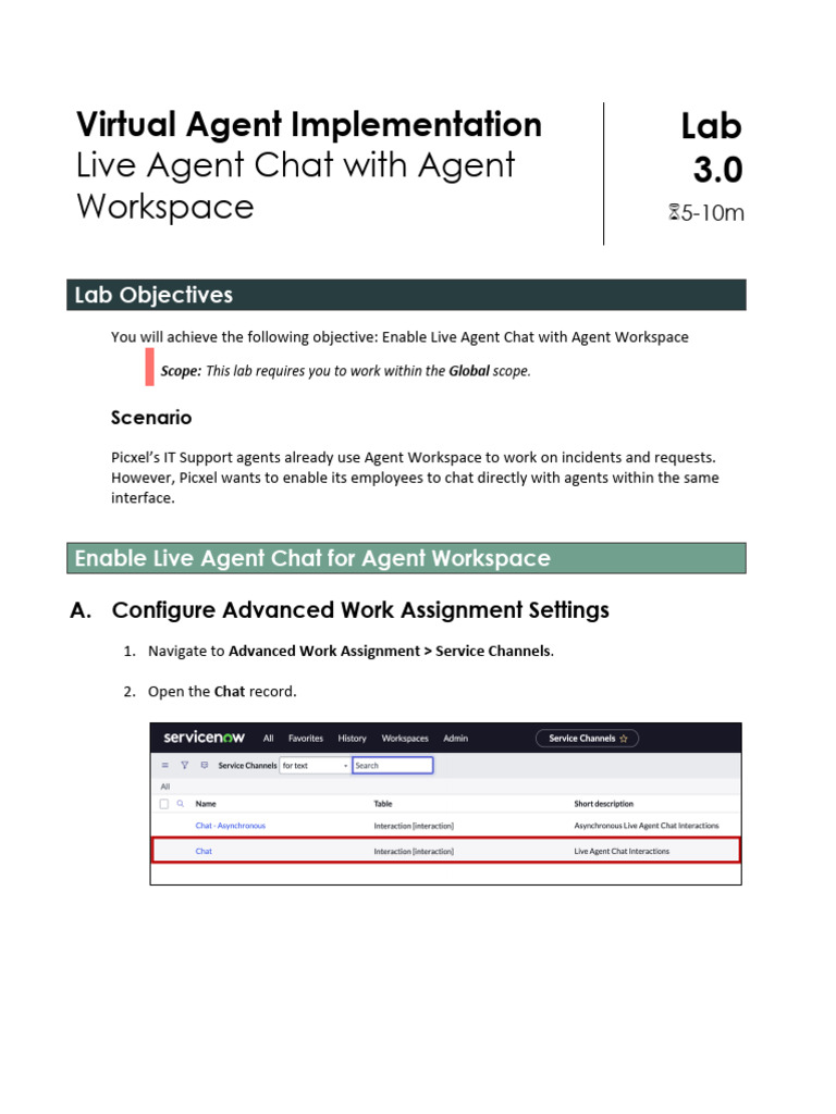 Live Agent Chat With Agent Workspace | PDF