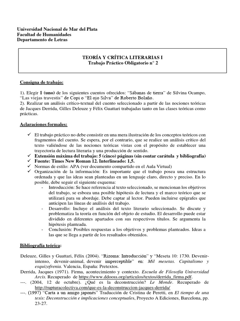 TPO N° 2 - Derrida - Deleuze Guattari | PDF | Gilles Deleuze | Deconstruccion