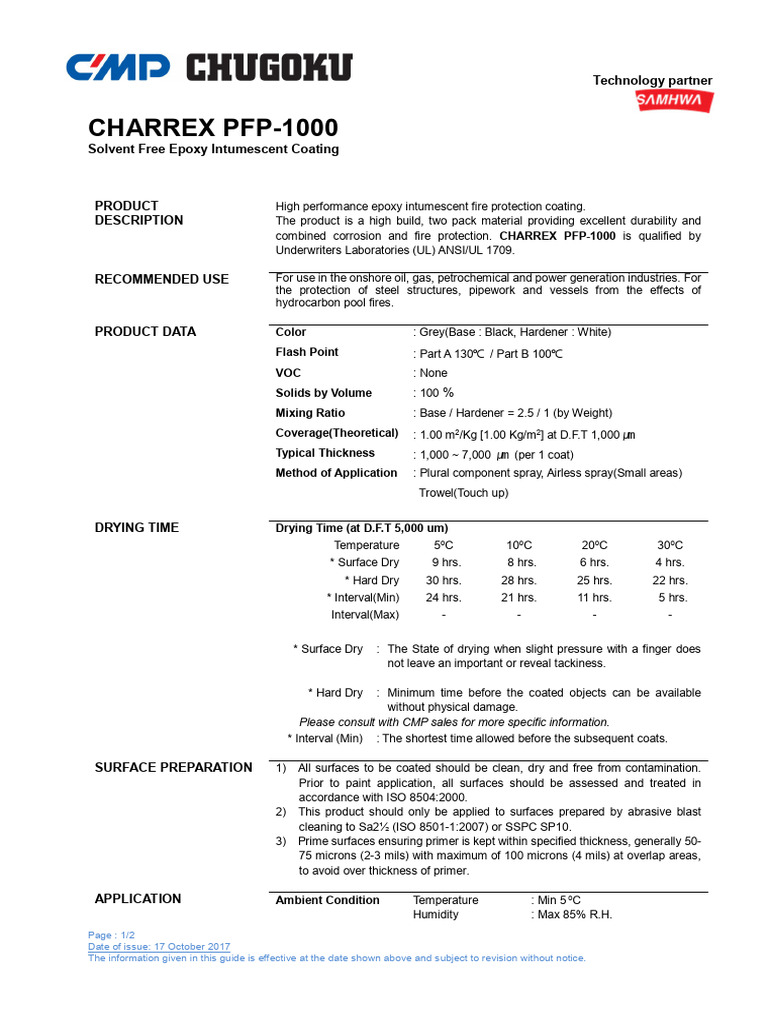 Charrex PFP-1000 | PDF | Paint | Epoxy
