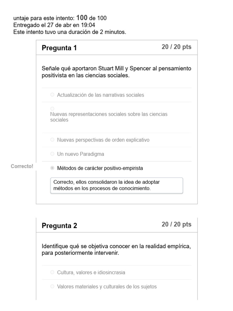 Examen de Ciencias Sociales | PDF | Conocimiento | Experiencia