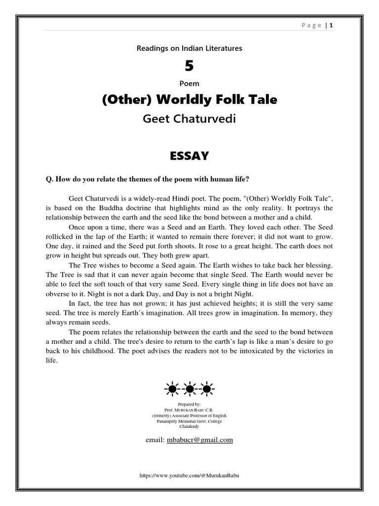 Other Worldly Folk Tale ESSAY | PDF | Poetry