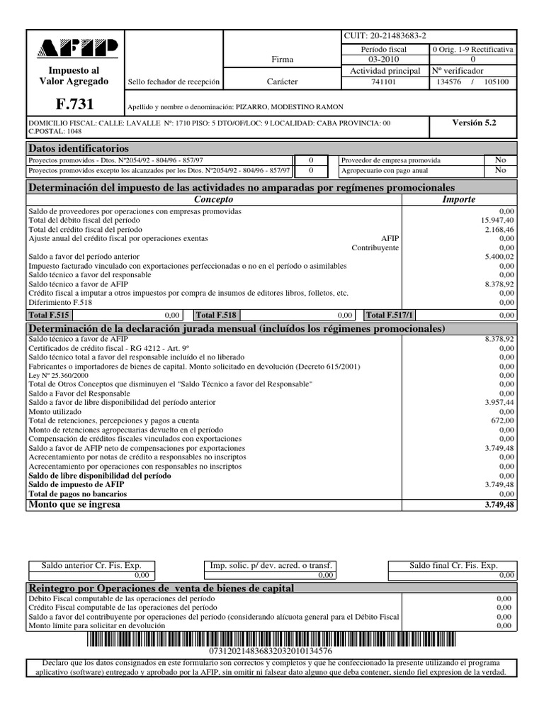 731 Modestino 032010 | PDF | Economias | Pagos