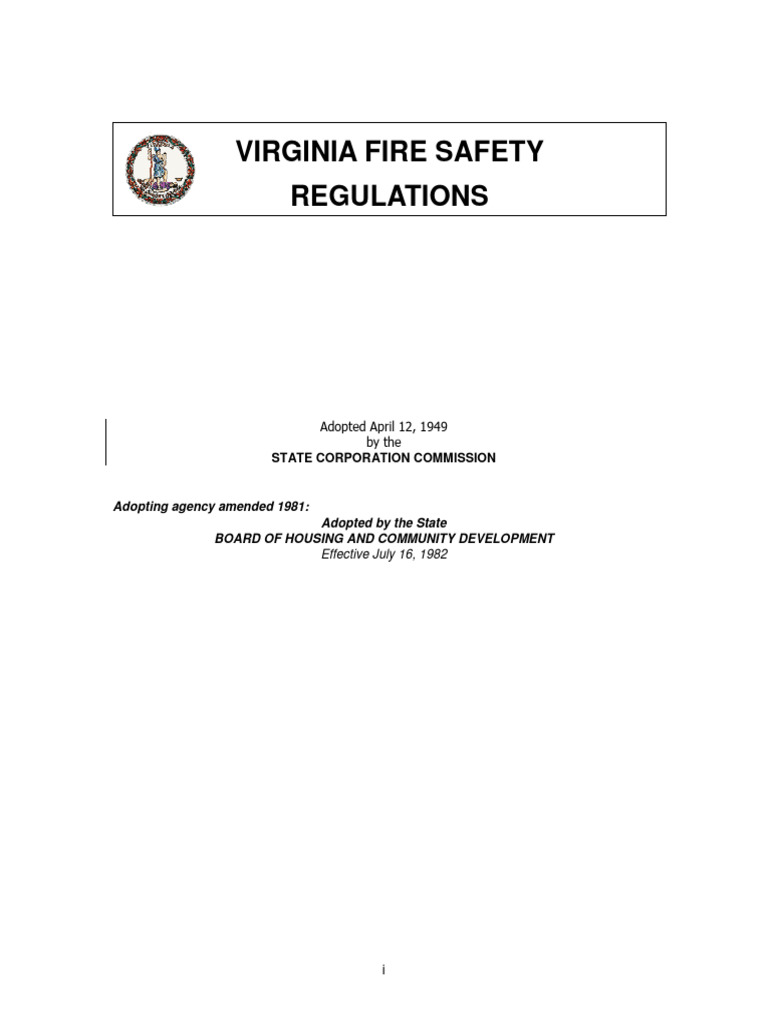 Virginia Fire Safety Regulations | PDF | Fire Safety | Building Code