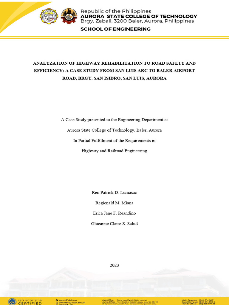 Case Study Final Paper | PDF | Survey Methodology | Road