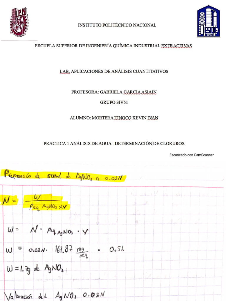 Determinación de Cloruros | PDF