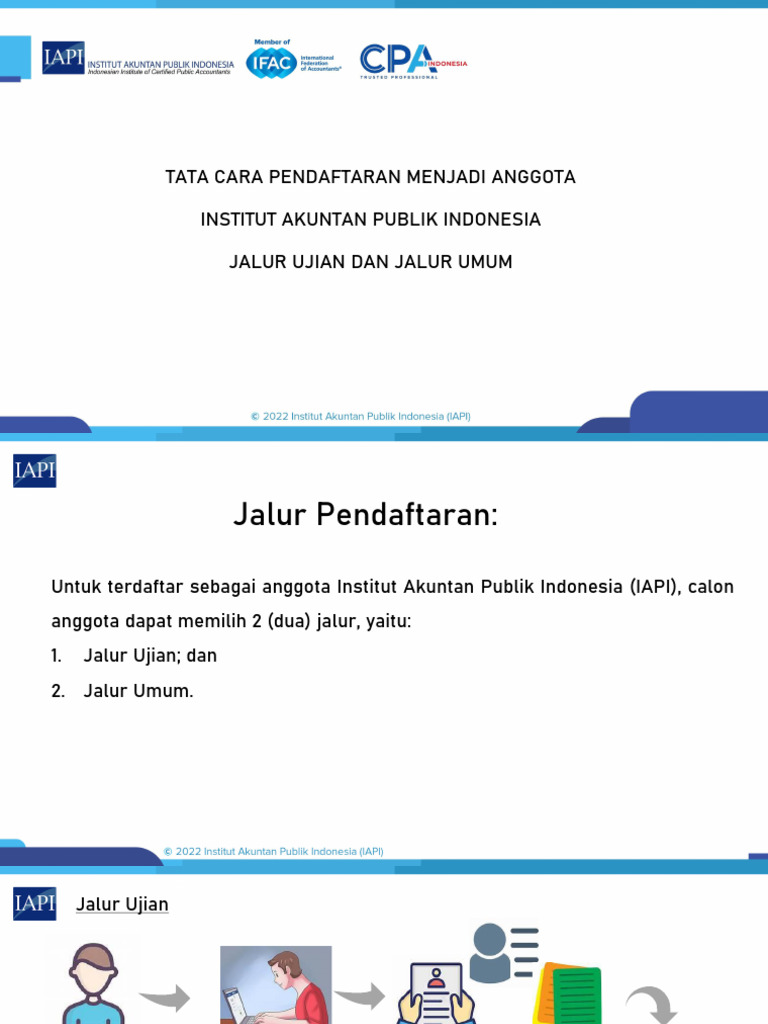 Tata Cara Pendaftaran Menjadi Anggota IAPI - Jalur Ujian Dan Jalur Umum | PDF