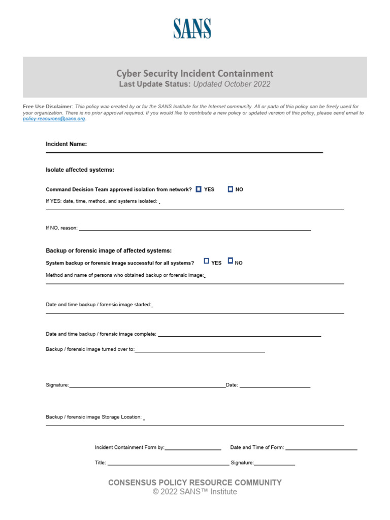 CSIHF Incident Containment | PDF | Computers