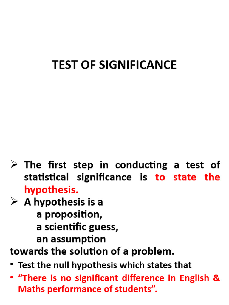 Test of Significance T-Test | PDF | Student's T Test | Statistical ...