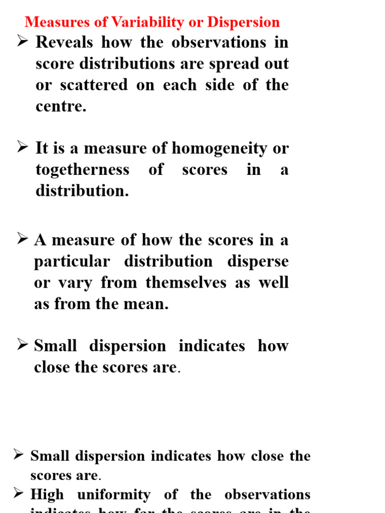 Measures of Variability or Dispersion June 2024 Only | PDF ...