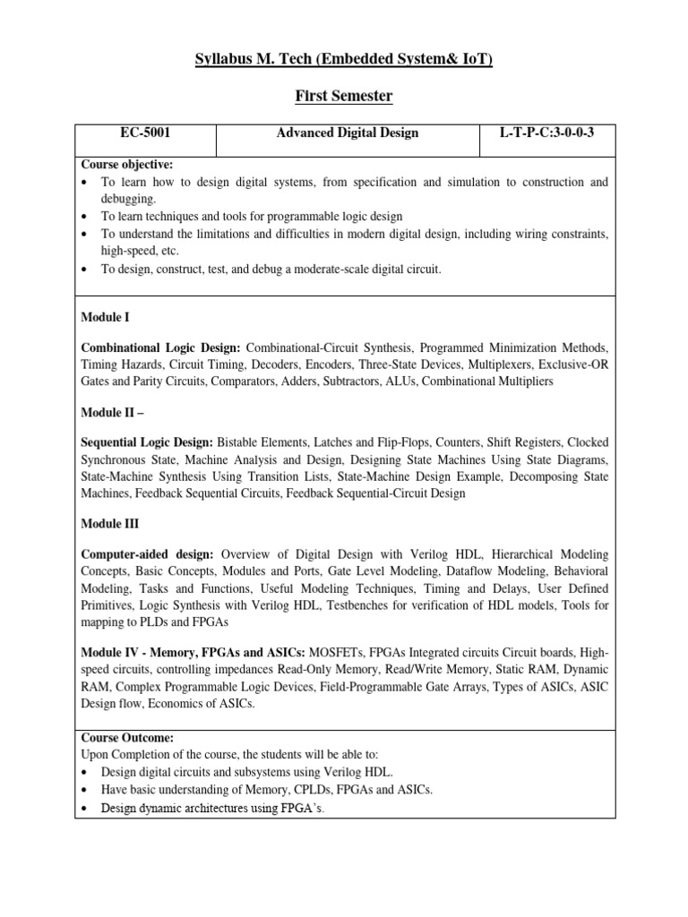Eiot Mtech Syllabus | PDF | Internet Of Things | Field Programmable Gate Array