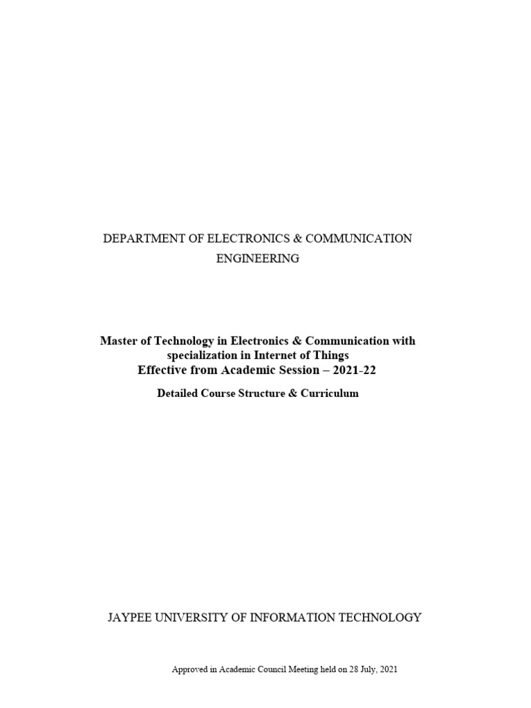 Mtech-Ece-Iot-Syllabus-Jaypee University | PDF | Method (Computer Programming) | Class (Computer ...