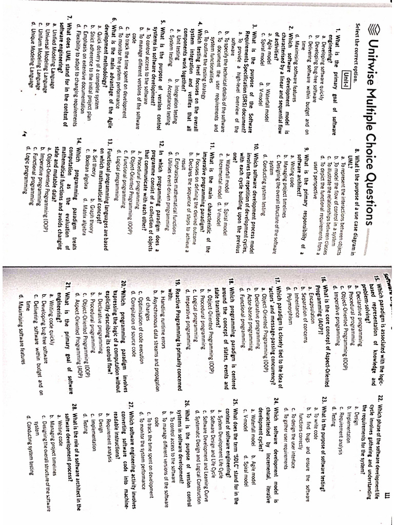 Software Engineering MCQS | PDF