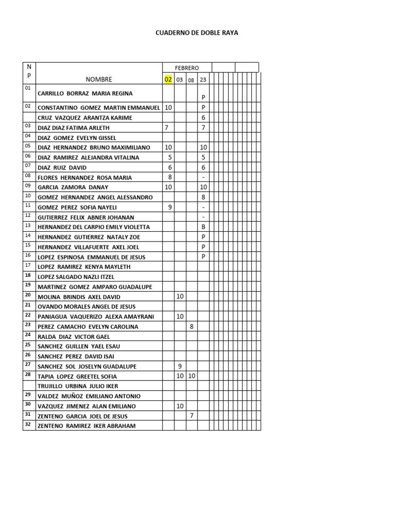 Cuaderno de Doble Raya | PDF