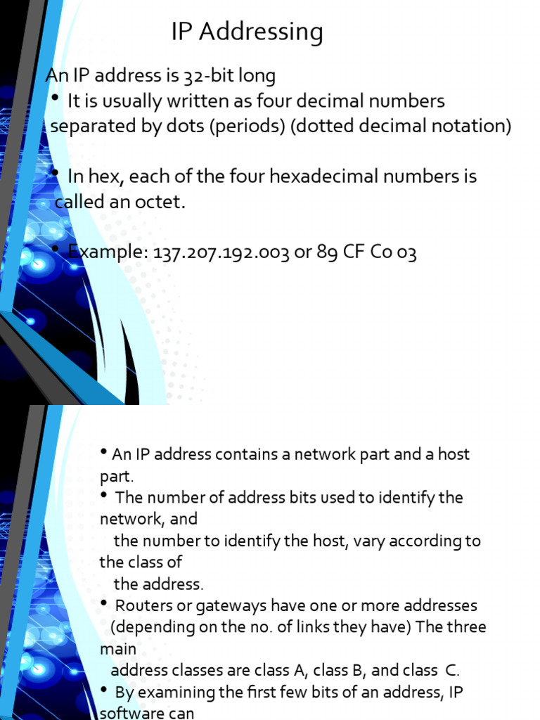 Lesson 1 IP Addressing | PDF | Ip Address | Communications Protocols