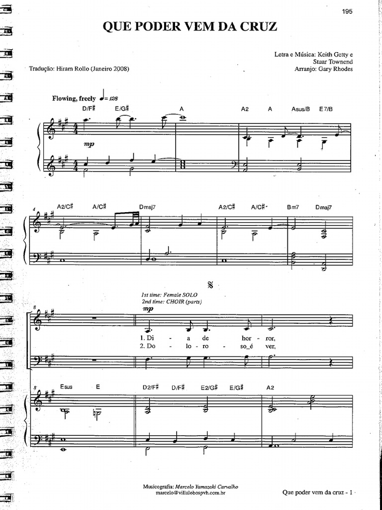 Que Poder Vem Da Cruz CORO E PIANO | PDF