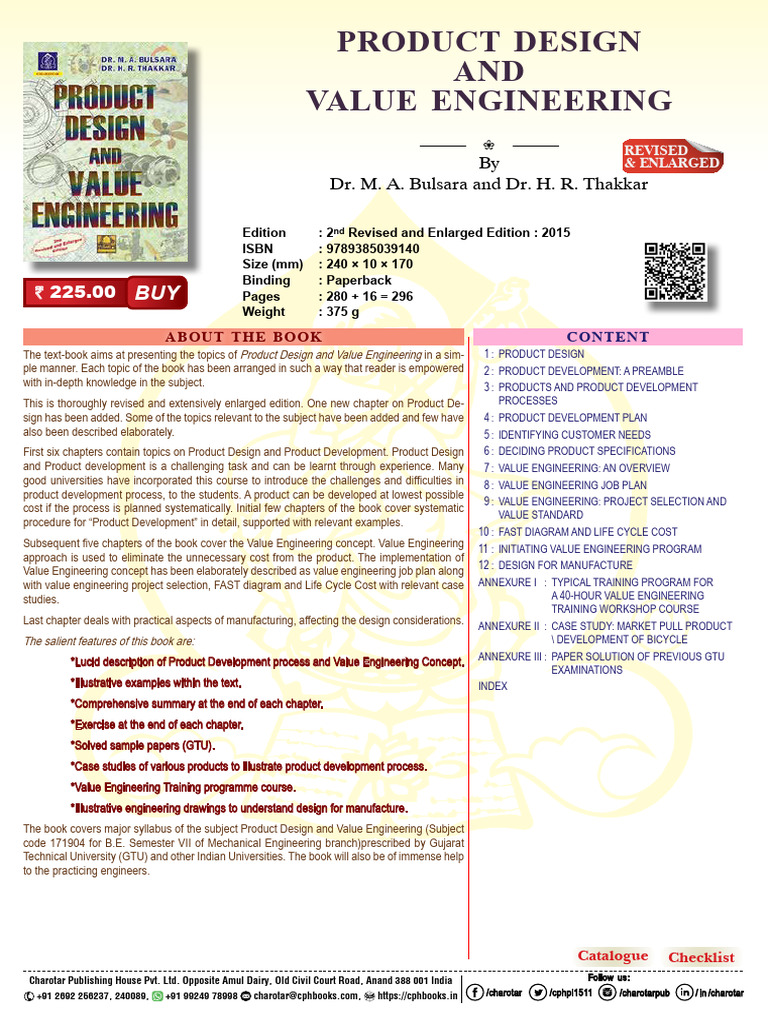 Product Design and Value Engineering Books | PDF | Product (Business) | Prototype