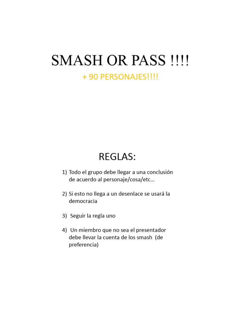 Smash or Pass !!!! | PDF