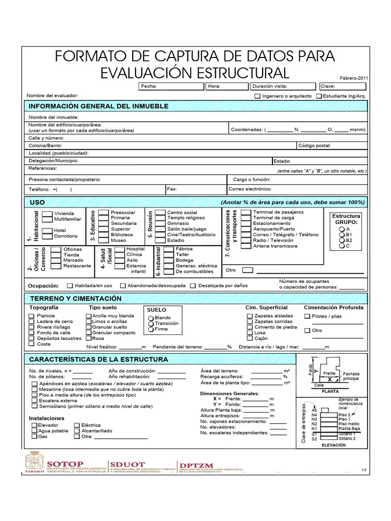Caratula Formato Eval Cenapred 2024 | PDF | Fundación (Ingeniería) | edificio