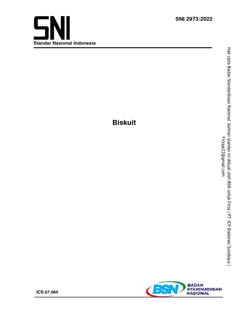Sni-2-21. Sni 2973-2022 Biskuit | PDF