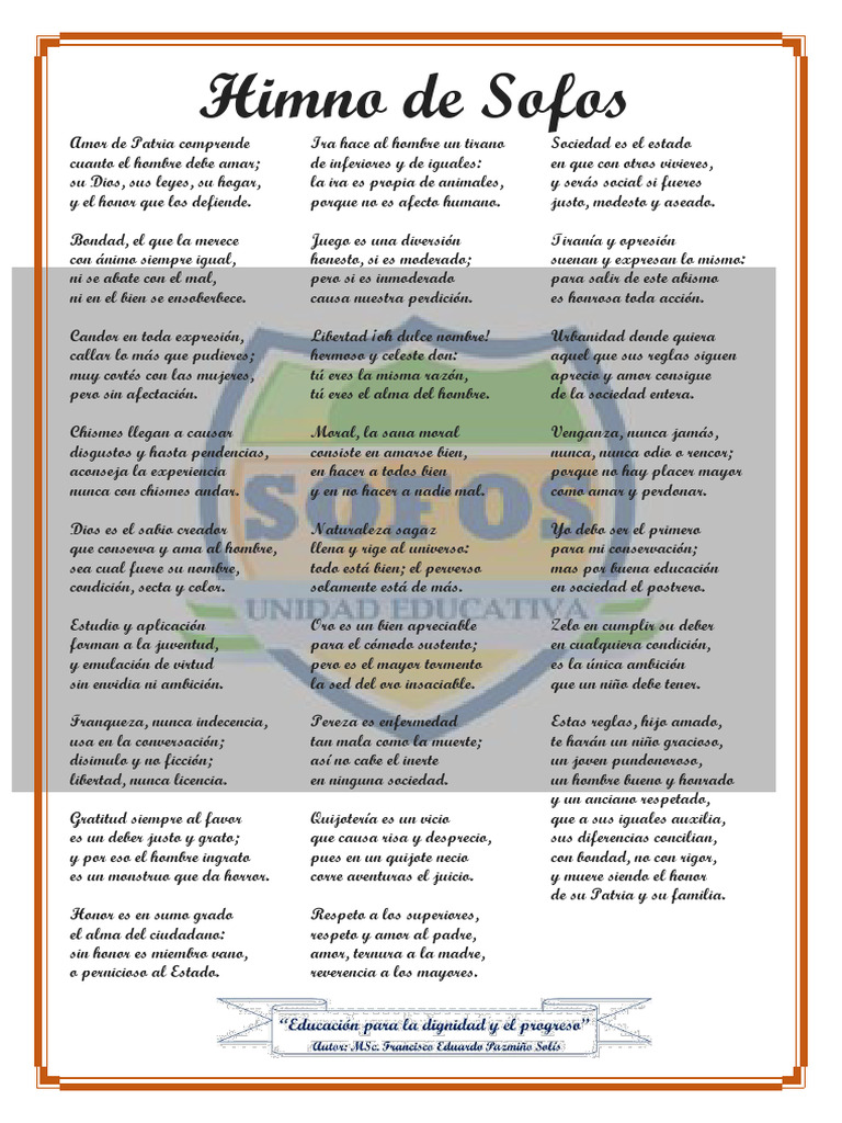 Himno de Sofos 2024 2025 | PDF | Amor | Mal