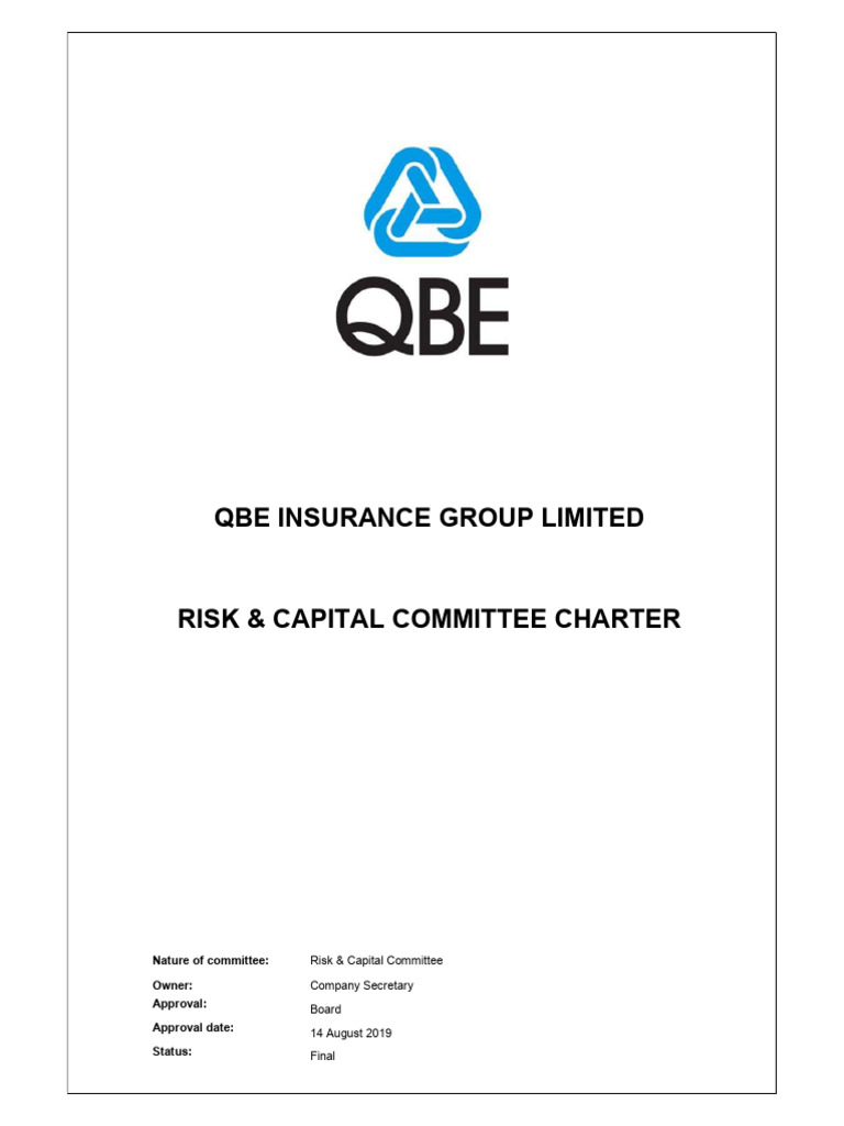QBE Risk and Capital Committee Charter | PDF | Regulatory Compliance ...