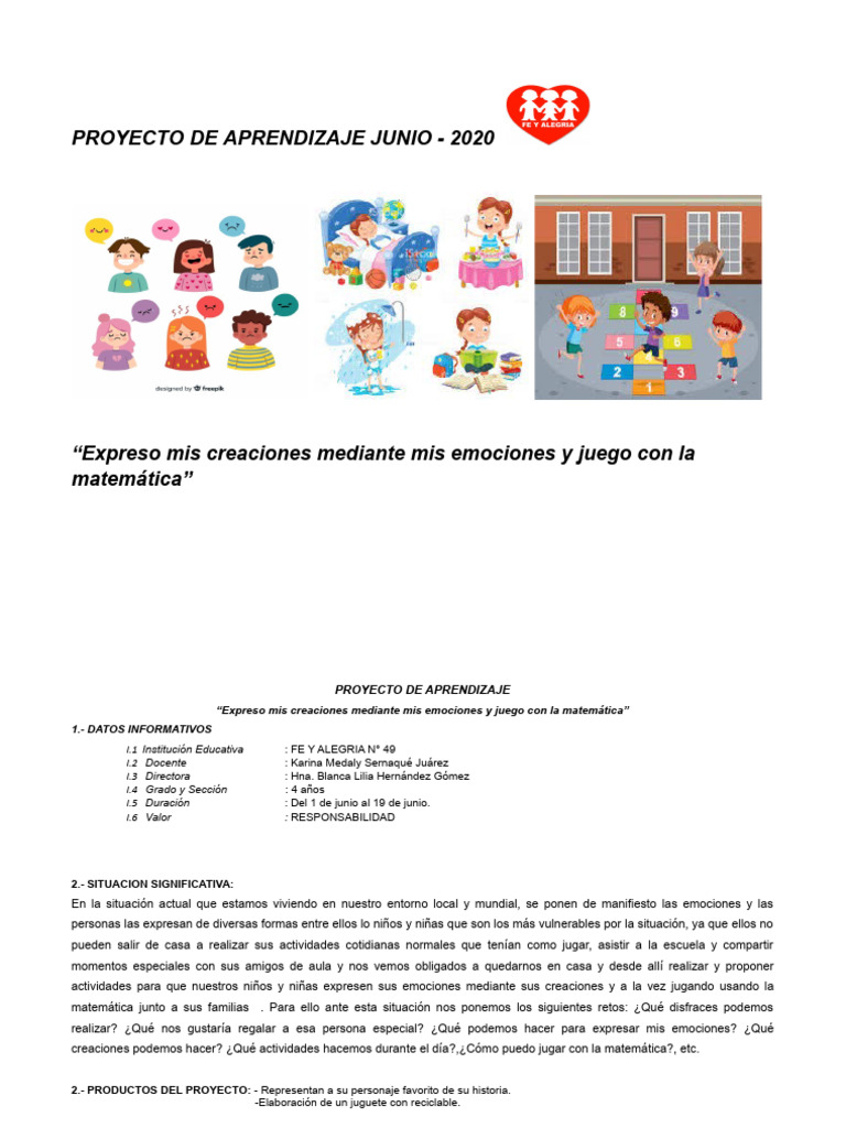 Proyecto de Aprendizaje Junio. | PDF