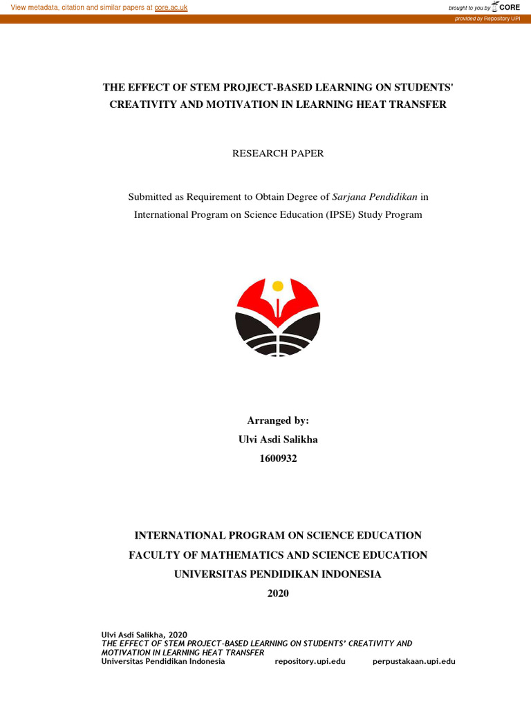 The Effect of Stem Project Based Learnin | PDF | Science, Technology ...