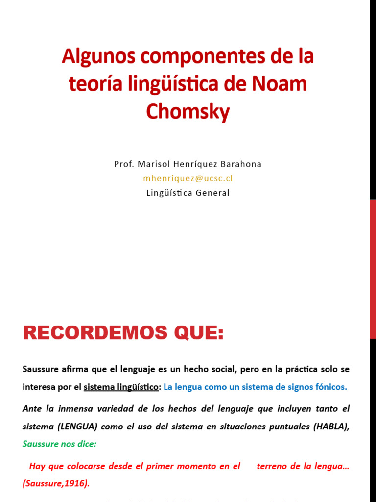 Teoría Lingüística de Chomsky | PDF | Lingüística | Noam Chomsky