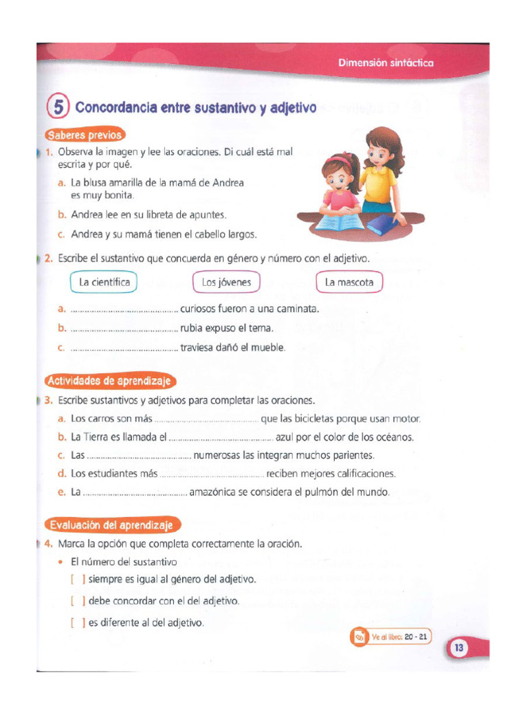 Actividad 5-6 (Sustantivo y Adjetivo) | PDF