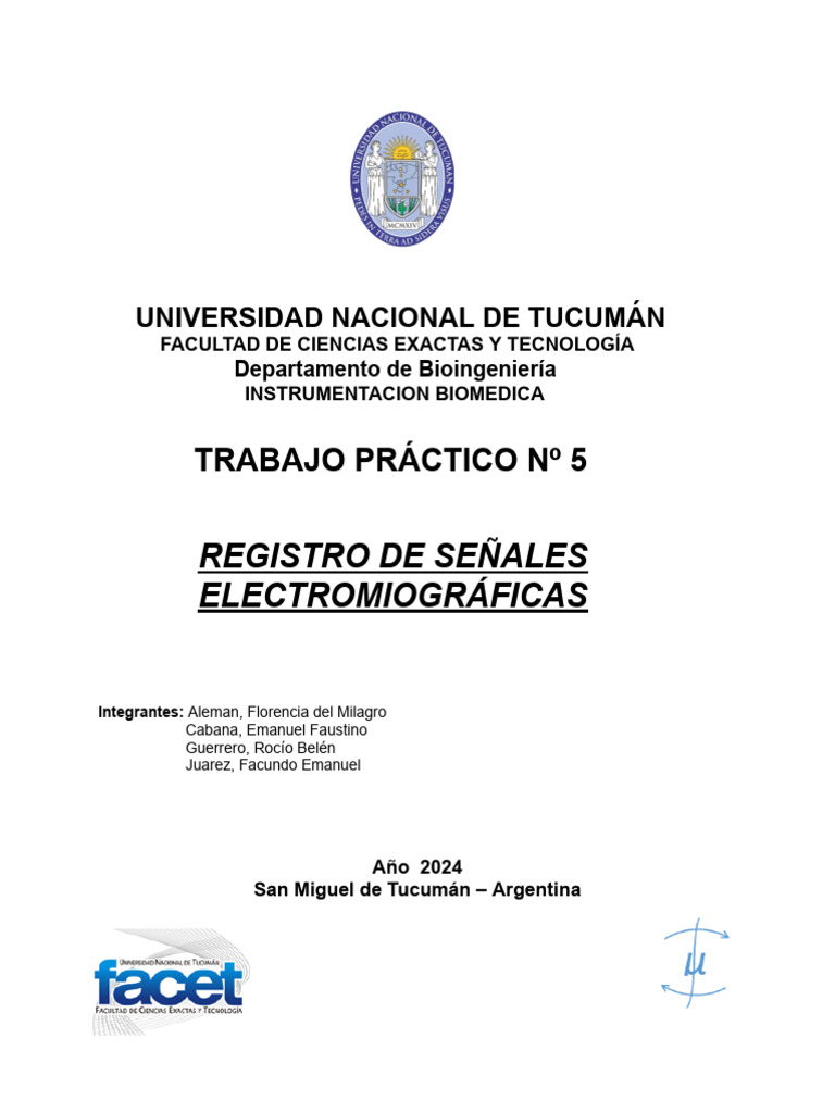 TP5 - Grupo 3 | PDF | Electromiografia | Ingeniería Informática