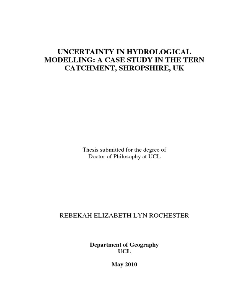Hydrological Modelling Uncertainty in Tern | PDF | Hydrology ...