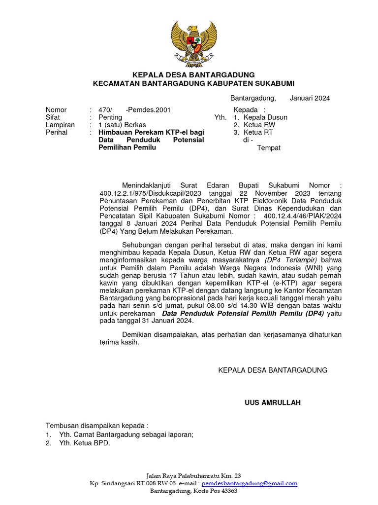 Himbauan Perekaman KTP El DP4 | PDF