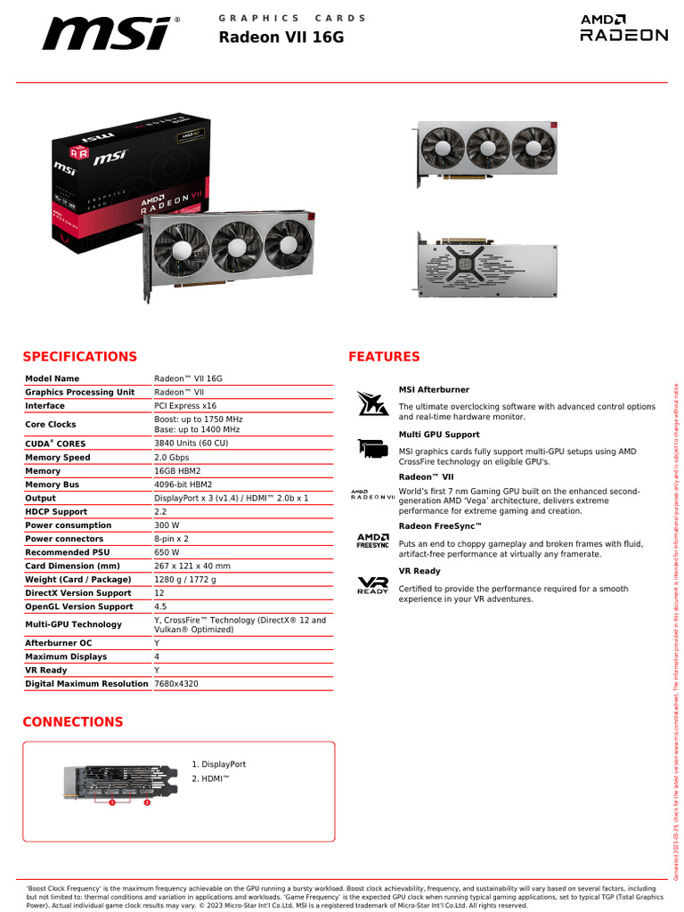 Radeon VII 16G | PDF | Graphics Processing Unit | Computing