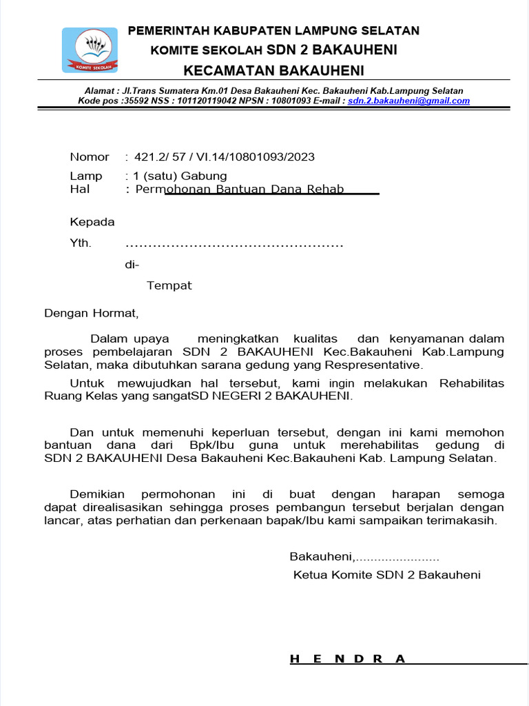 Permohonan Rehap | PDF