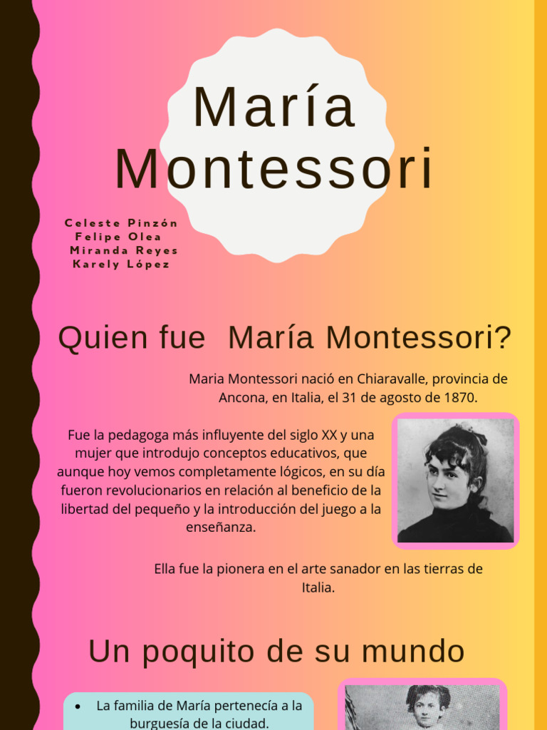 Maria Montessori | PDF | Educación Montessori | Aprendizaje