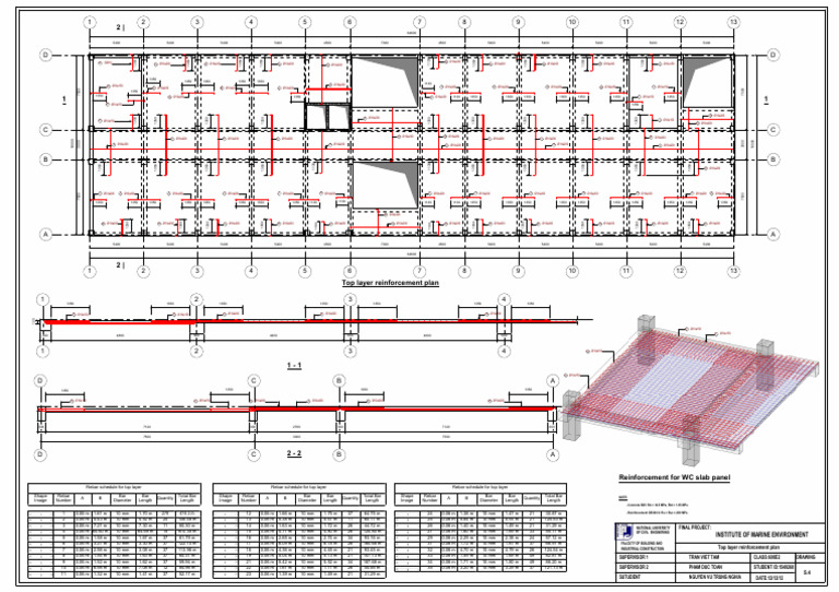 Khung - Sheet - S-4 - Top Layer Reinforcement Plan | PDF | Composite ...
