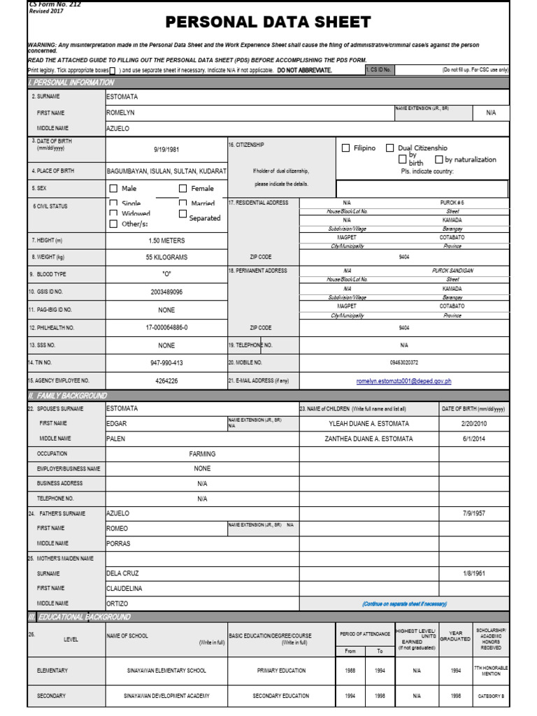 CS Form No. 212-LYN-2022 | PDF