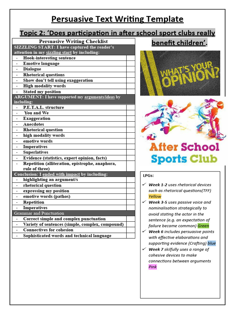 Persuasive Text Writing Template2 | PDF | Rhetoric | Linguistics