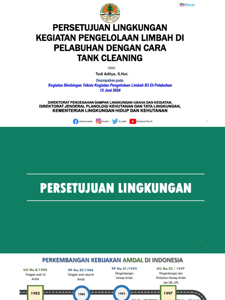 Materi PDLUK - Dokumen Lingkungan Tank Cleaning 12 Juni 2024 | PDF
