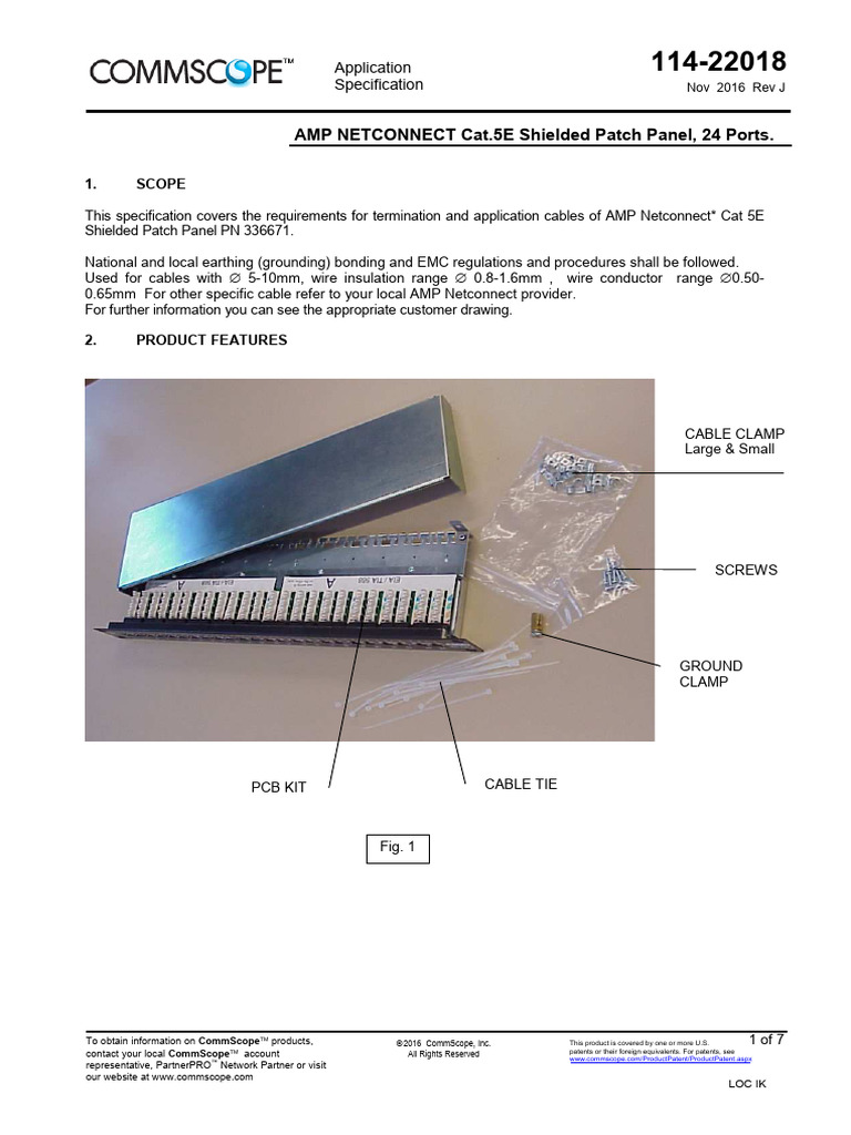 114-22018 Cat.5E Shielded Patch Panel, 24 Ports | PDF | Manufactured ...