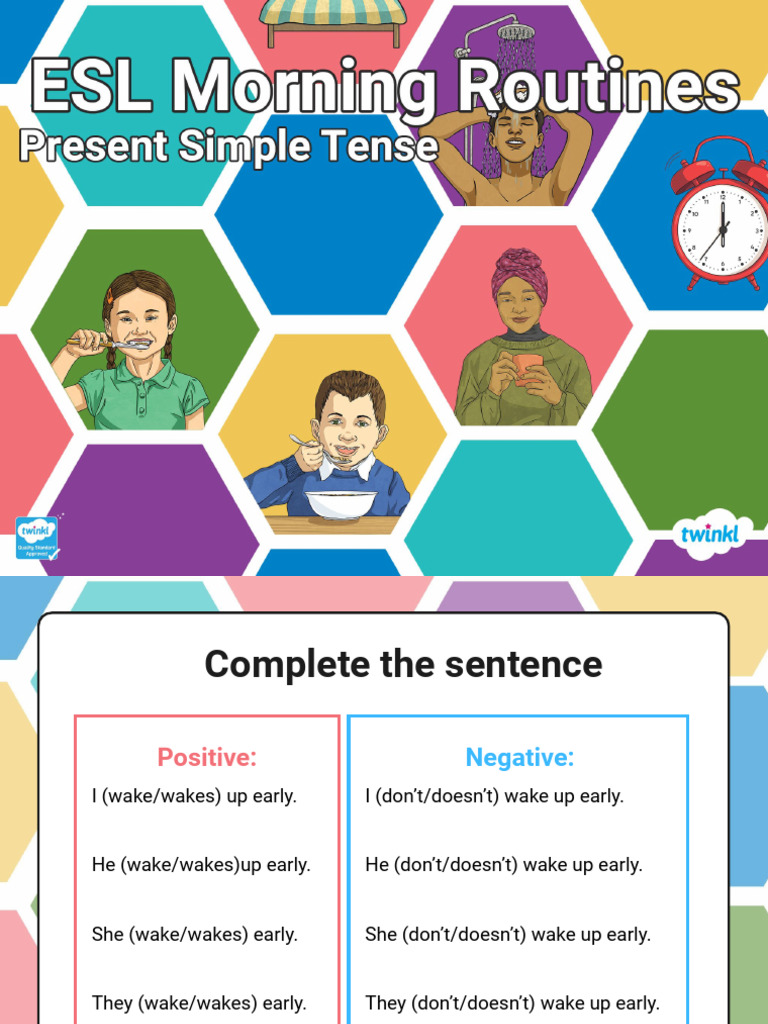 Morning Routines Present Simple Homework | PDF