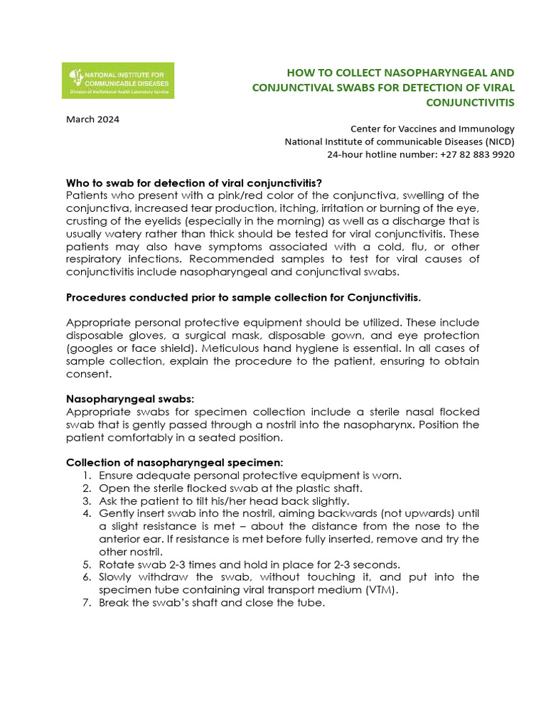 Specimen Collection Conjunctivitis | PDF | Medical Specialties ...