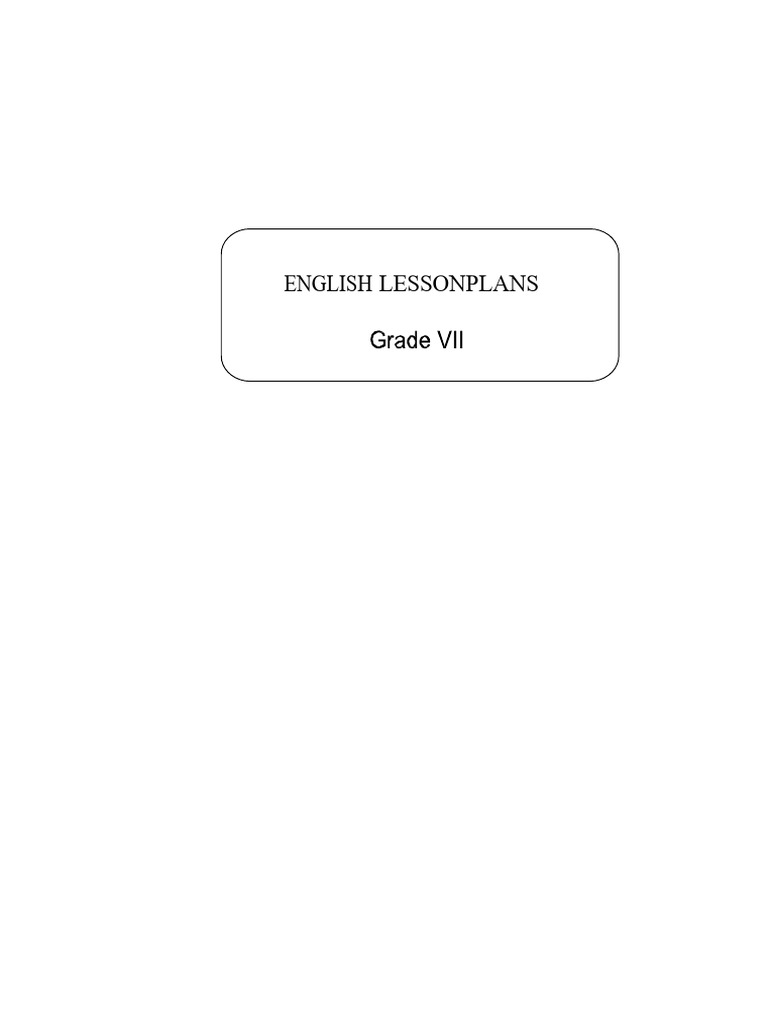 Grade 7 English Lesson Plans | PDF | Reading Comprehension | Vocabulary
