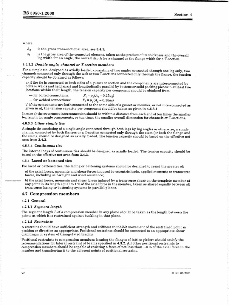 BS 5950-1-2000 Structural Use of Steelwork - Part86 | PDF